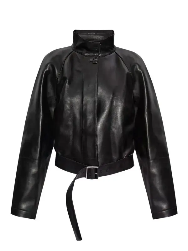 Loewe Belted Nappa Leather Coat - Black