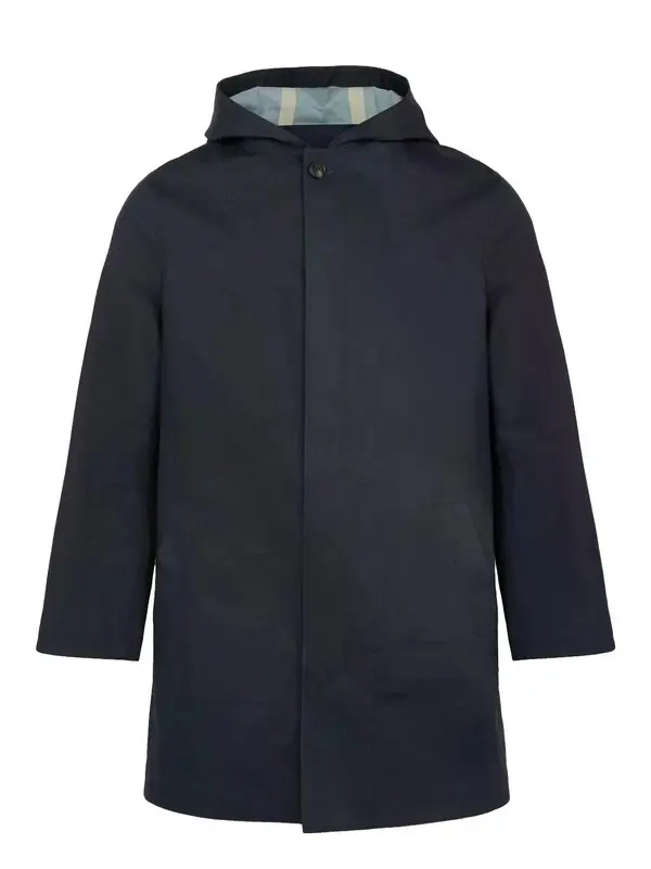 YVES SALOMON Hooded Coat - Blue