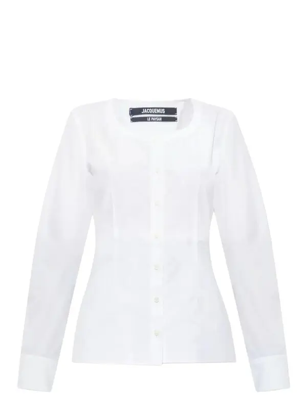 Jacquemus Button-front Long-sleeve Blouse - White