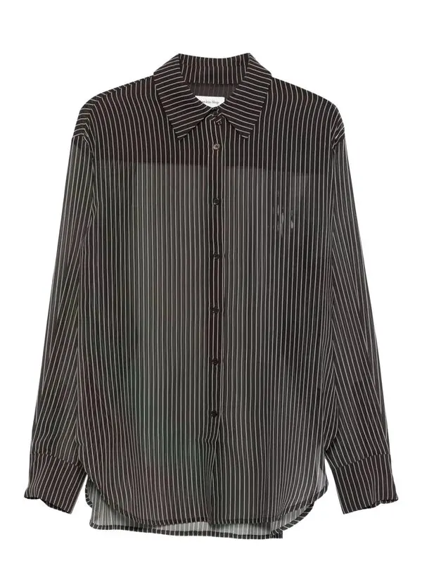 THE FRANKIE SHOP Striped Button-fastening Shirt - Brown