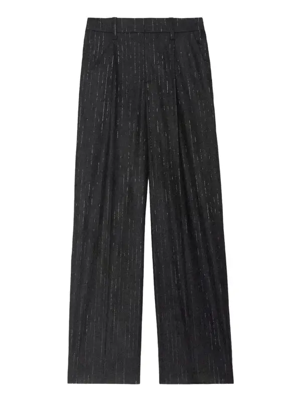 Zadig&Voltaire Pleated Pinstripe Trousers - Black