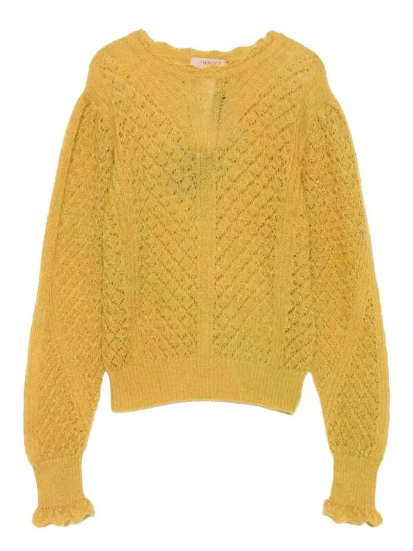 TWINSET Geometric Pattern Sweater - Yellow