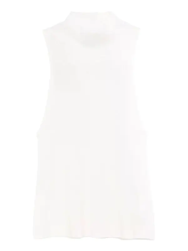 ST. AGNI High-neck Ribbed Vest - White