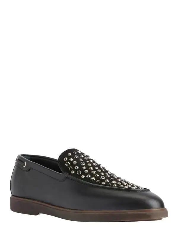 GIUSEPPE ZANOTTI Studded Leather Loafers - Black