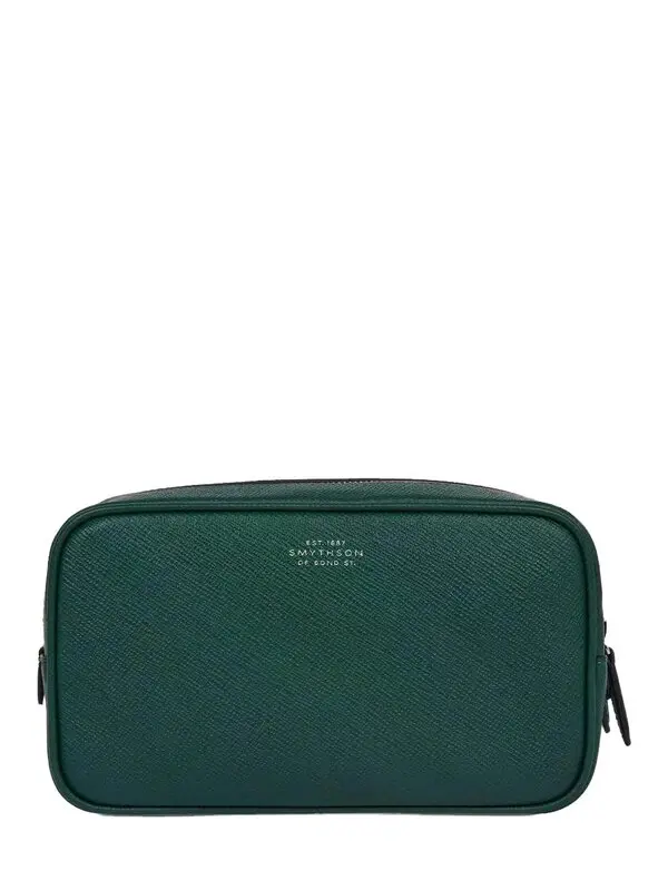 Smythson Double-zip Panama Wash Bag - Green