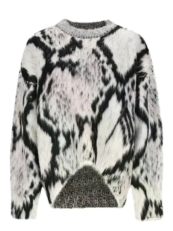 Attico Snake-print Mohair Sweater - Grey