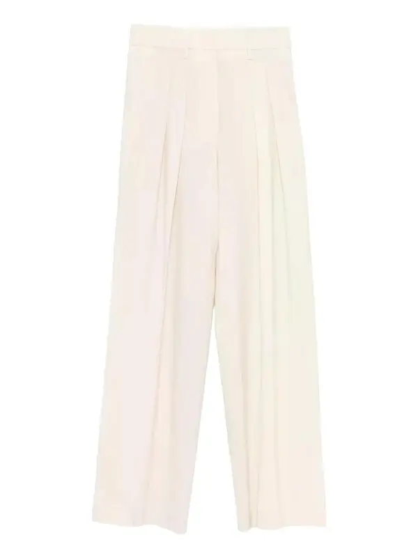 FORTE_FORTE Pleated Wide-leg Trousers - Neutrals