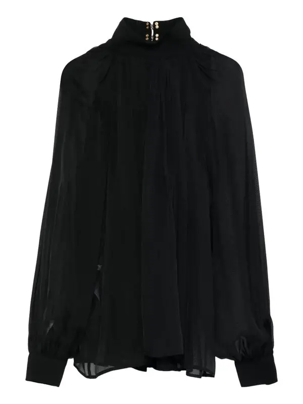 Elisabetta Franchi High-neck Embellished Blouse - Black