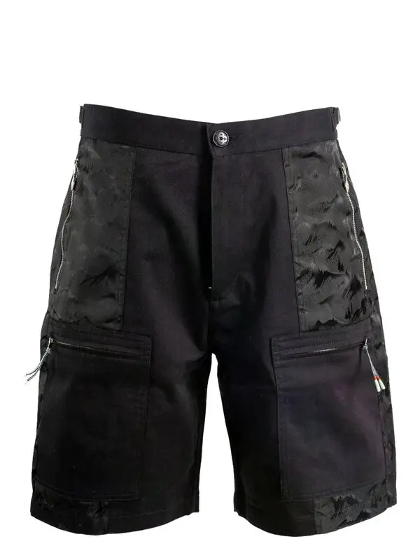 Casablanca Mountain-print Cargo Shorts - Black