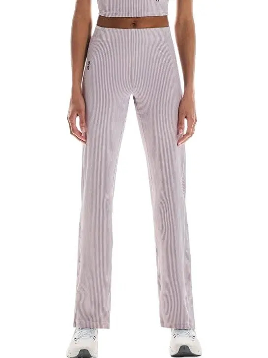 On High-waist Ribbed Pants - Orchid/lilac