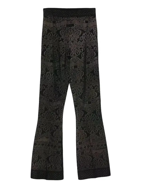 TWINSET Damask Pattern Trousers - Black