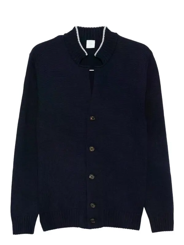 Eleventy Button Detailed Cardigan - Blue