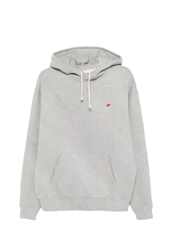 NEW BALANCE Logo-embroidered Hoodie - Grey