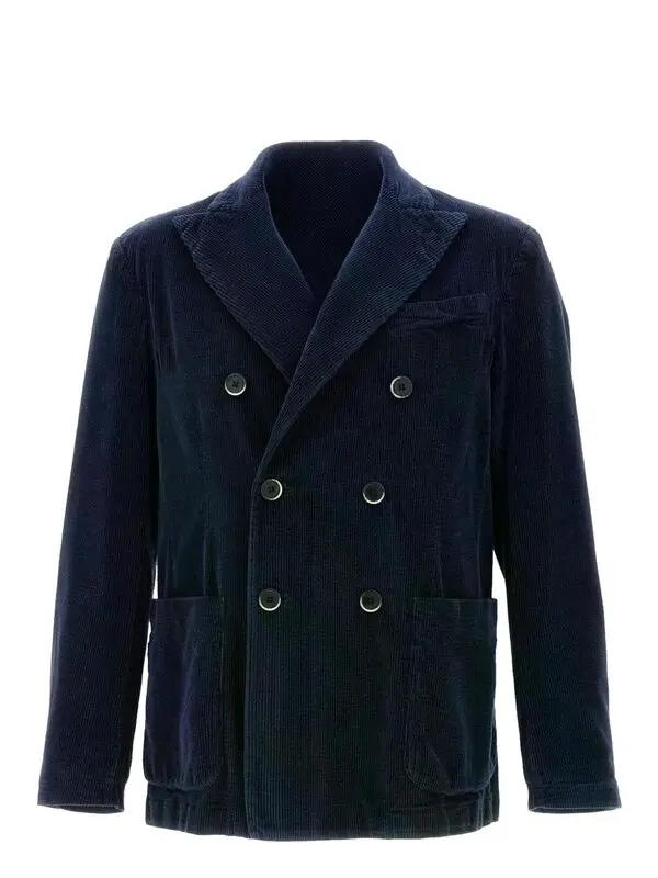 Barena Venezia Corduroy Double-breasted Blazer - Blue