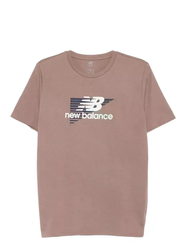 NEW BALANCE Logo-print T-shirt - Brown