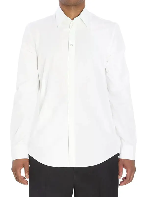 Fendi Collar Cotton Shirt - White