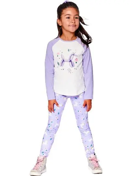 DEUX PAR DEUX Stretch Jersey Leggings Unicorn - Lilac