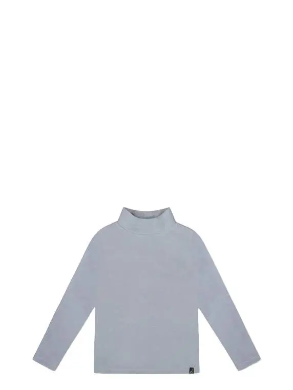 DEUX PAR DEUX Ribbed Mock Neck Top - Blue Gray
