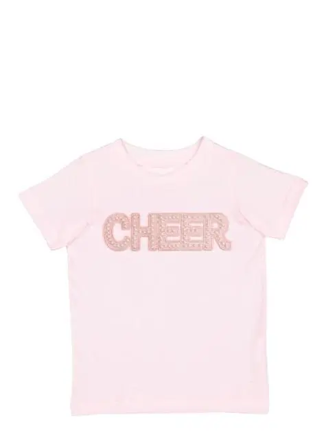 SWEET WINK Cheer Pearl Patch Short Sleeve T-shirt - Ballet Pink