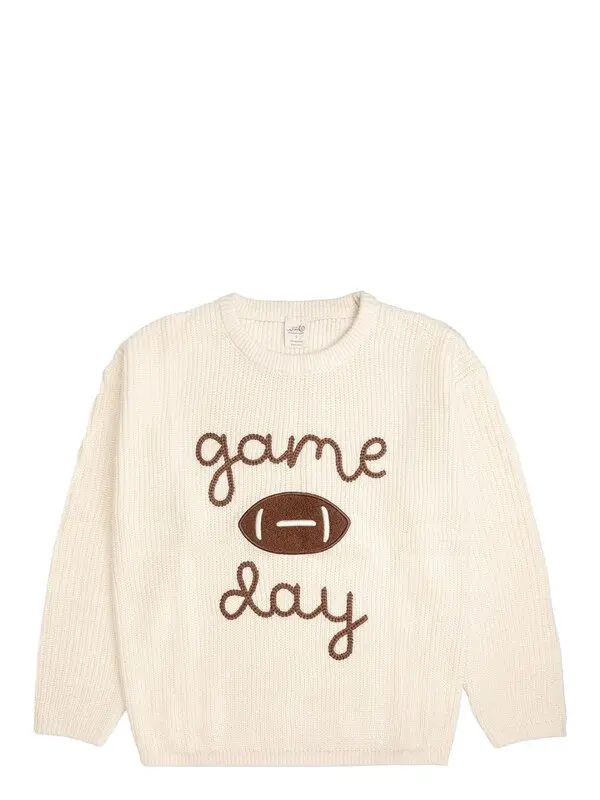 SWEET WINK Game Day Knit Sweater - Natural