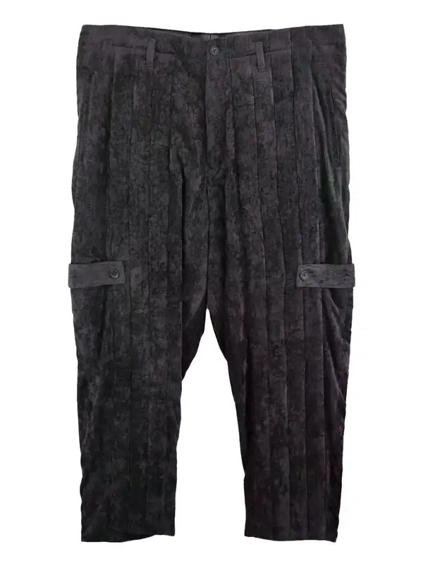 Yohji Yamamoto Pleated Drop-crotch Trousers With Cargo Pockets - Black