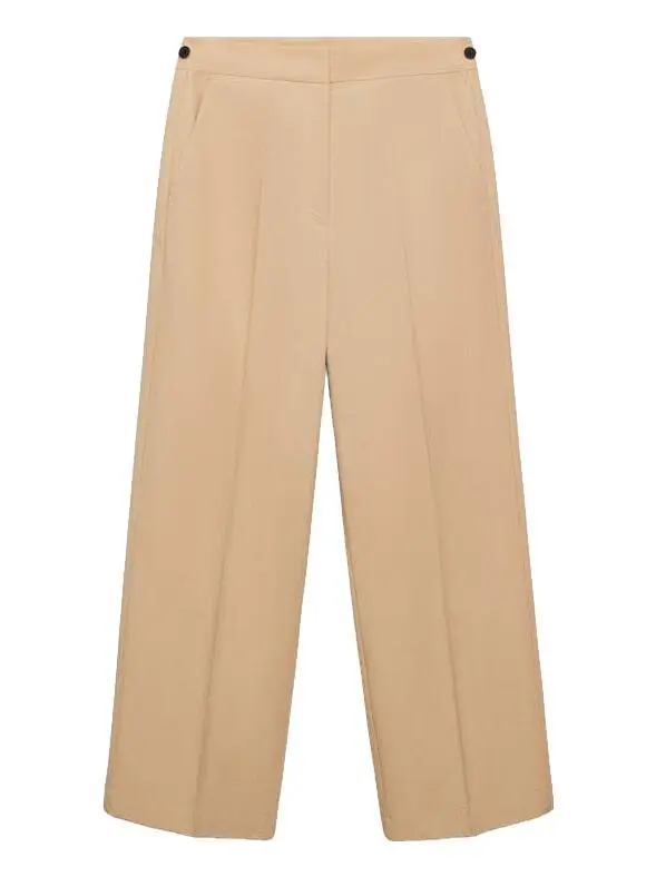 Mango Straight Leg Crop Trousers - Medium Brown