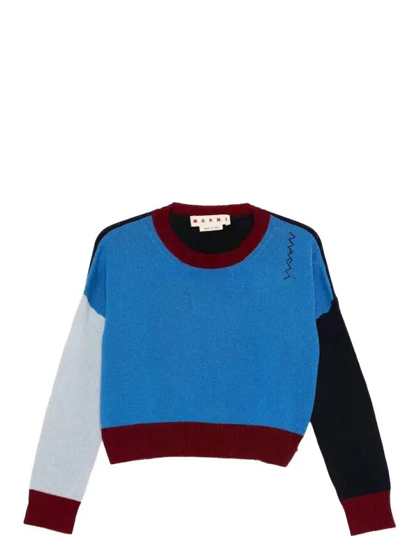 Marni Colour-block Cashmere Sweater - Blue