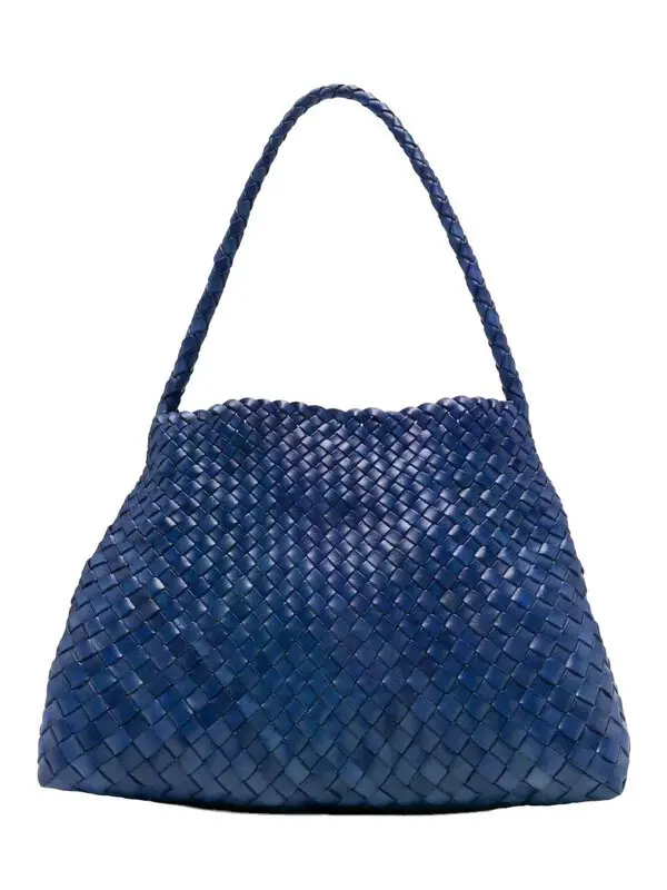Dragon Diffusion Santa Woven-leather Shoulder Bag - Blue