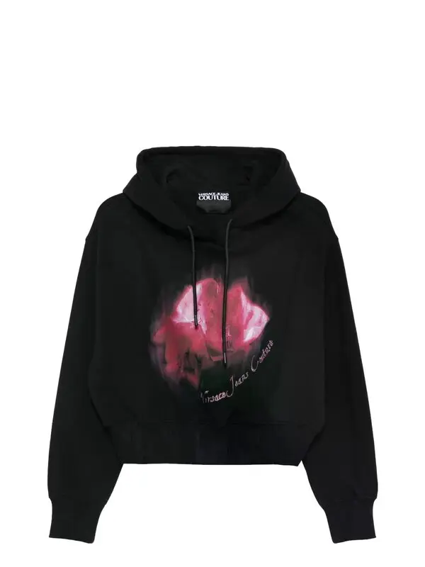Versace Graphic-print Hoodie - Black