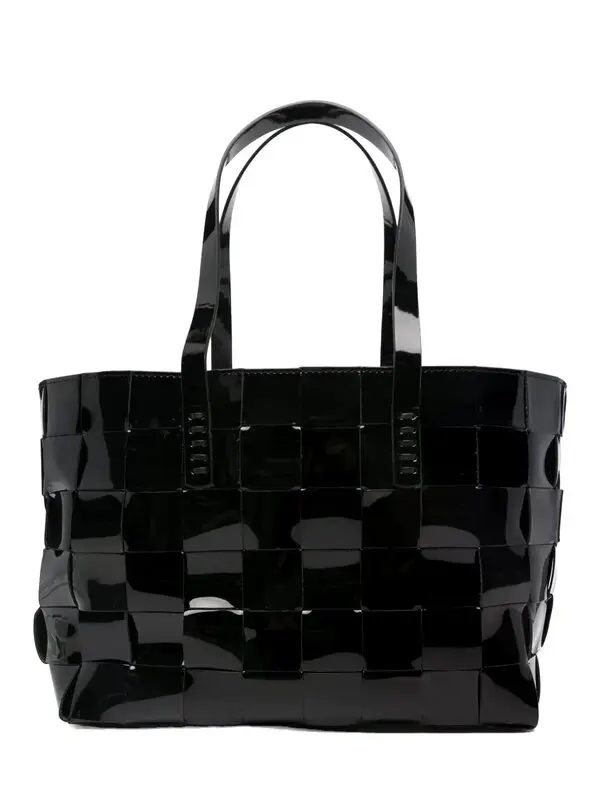 Dragon Diffusion Patent Leather Woven Tote Bag - Black