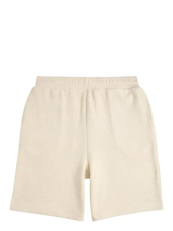 Ami Logo-embroidered Towelling Cotton-blend Shorts - Ivory