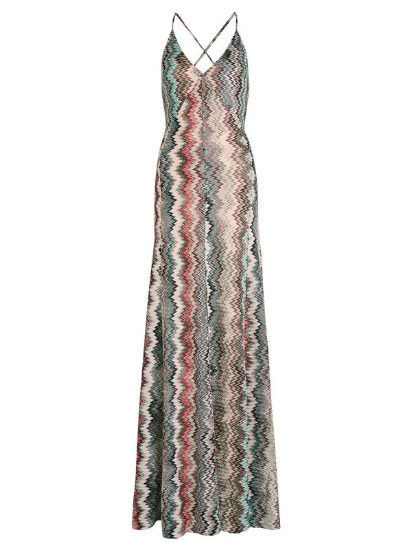 Missoni Zigzag Metallic-knit Maxi Dress - Multicoloured