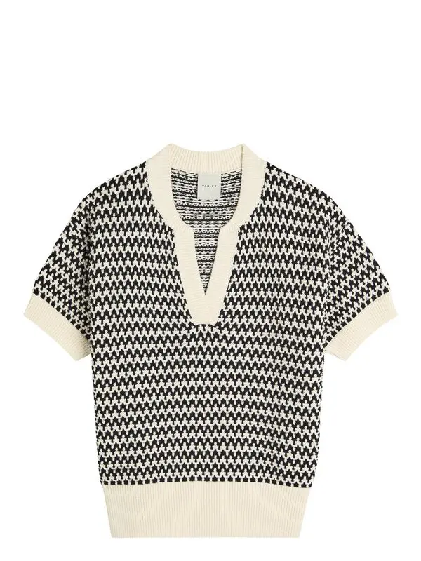 Varley Dora Patterned Knit Top - Cream