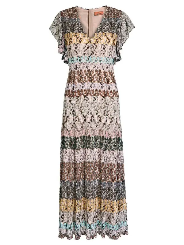 Missoni Striped Metallic-knit Midi Dress - Multicoloured