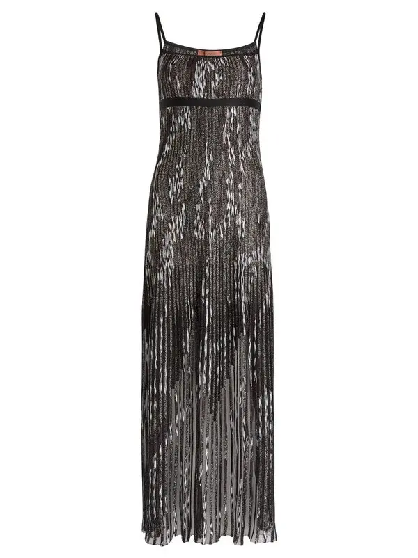 Missoni Patterned Jacquard Metallic-knit Midi Dress - Black