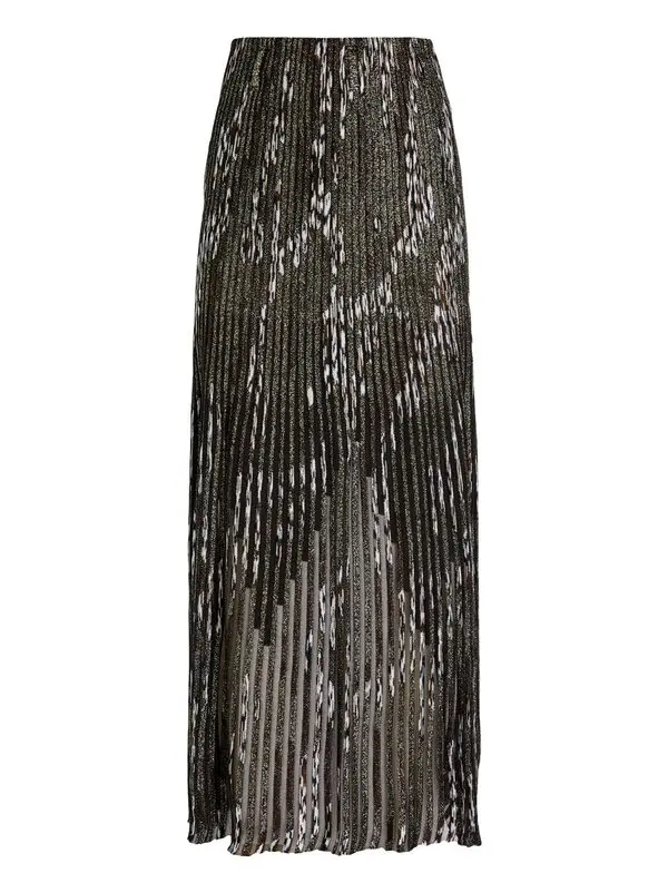 Missoni Patterned Jacquard Metallic-knit Midi Skirt - Black