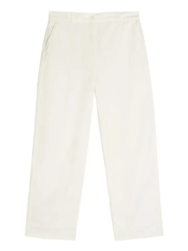 THE ROW Sharka Straight-leg Cotton-blend Trousers - White