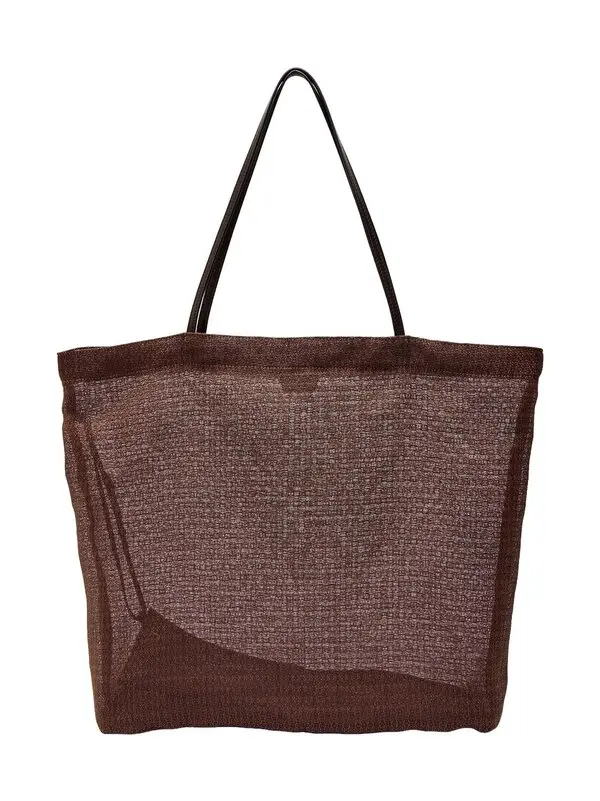 THE ROW Barn Semi-sheer Woven Tote - Brown