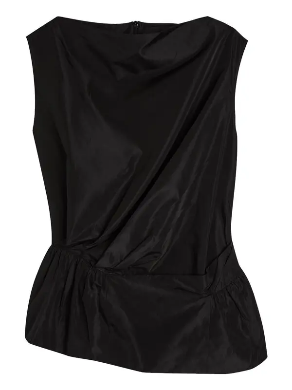 Simone Rocha Draped Taffeta Top - Black