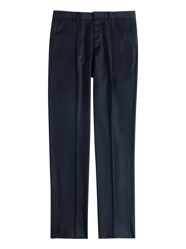 LARDINI Wool And Cashmere-blend Trousers - Navy