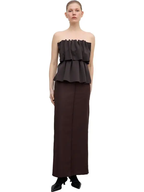 HOUSE OF DAGMAR Sculpted Tube Top - Chocolate Brown