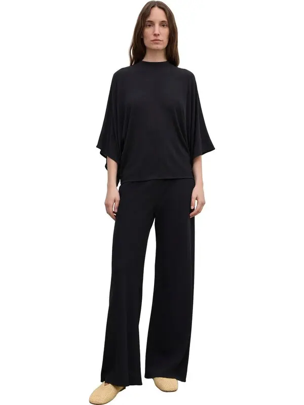 HOUSE OF DAGMAR Jersey Kimono Top - Black