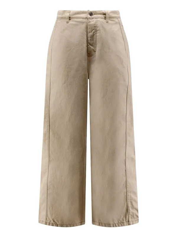 Ami Wide Leg Denim Trousers - White