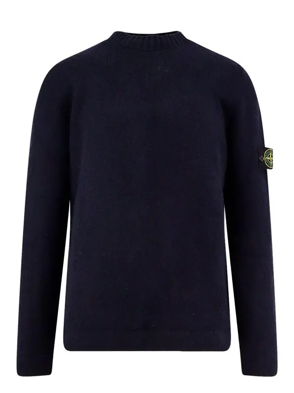 Stone Island Wool Blend Crewneck Sweater - Blue