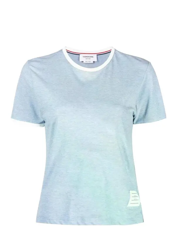 Thom Browne Contrast-trim T-shirt - Blue