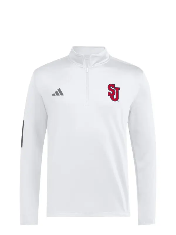 Adidas St. John’s Red Storm 1/2 Zip Golf Jacket - White / Black / Ncaa-stj-733