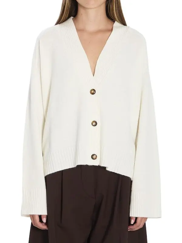 Loulou De Saison Kaia Cashmere Cardigan - White