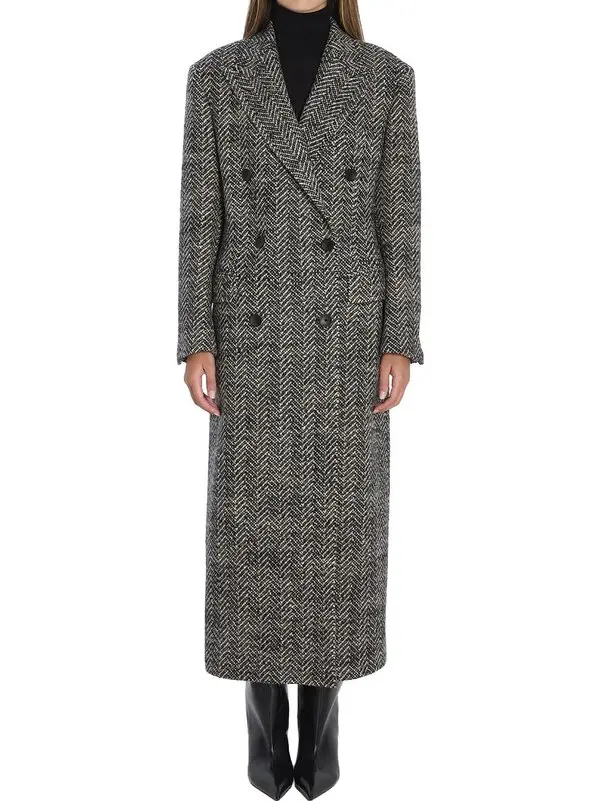 Tagliatore Caitlyn Herringbone Wool Coat - Brown
