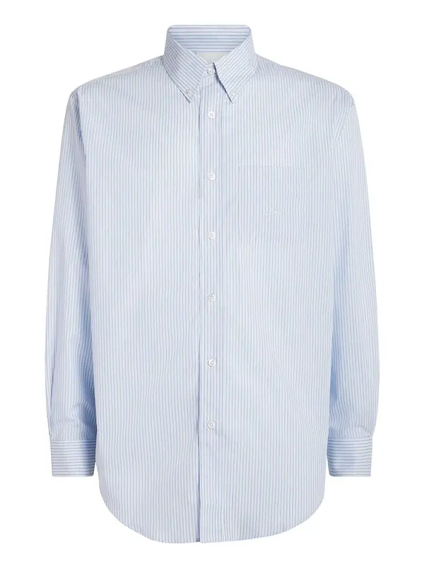 Drole De Monsieur Cotton Stripe Shirt - Blue