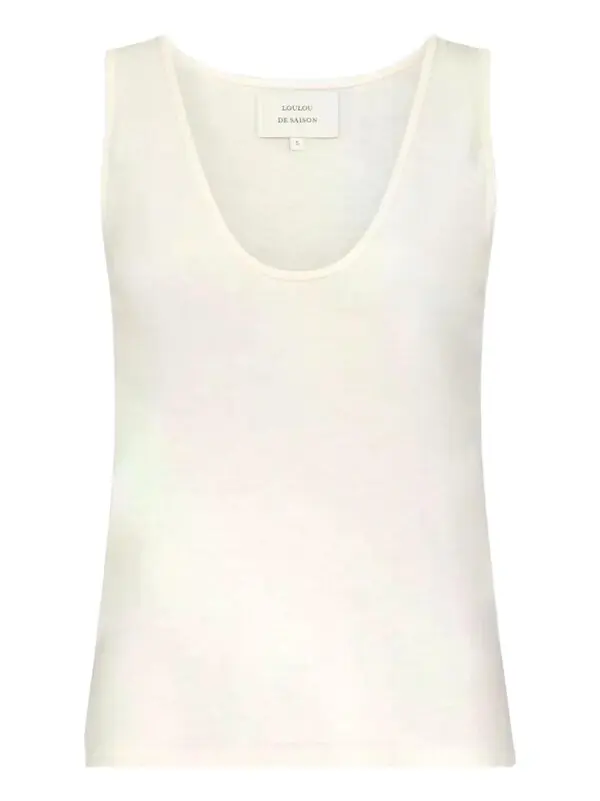 Loulou De Saison Tank Top Scoop Neckline - White
